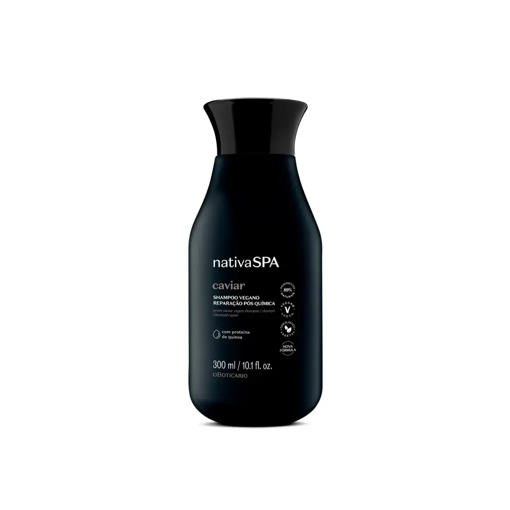 Shampoo Vegano Reparação Pós-Química Caviar Nativa Spa 300 ml - Ninki ...